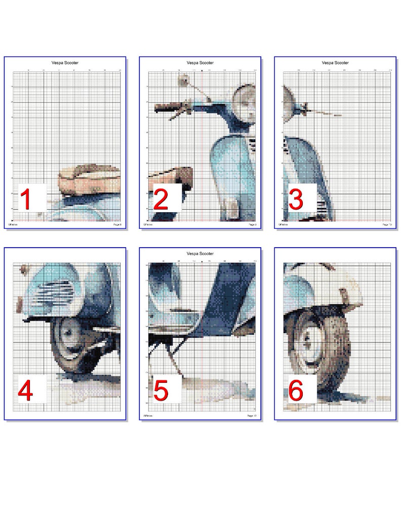 Vespa Scooter Cross Stitch Pattern - Italy Embroidery (PDF Pattern) - Etsy