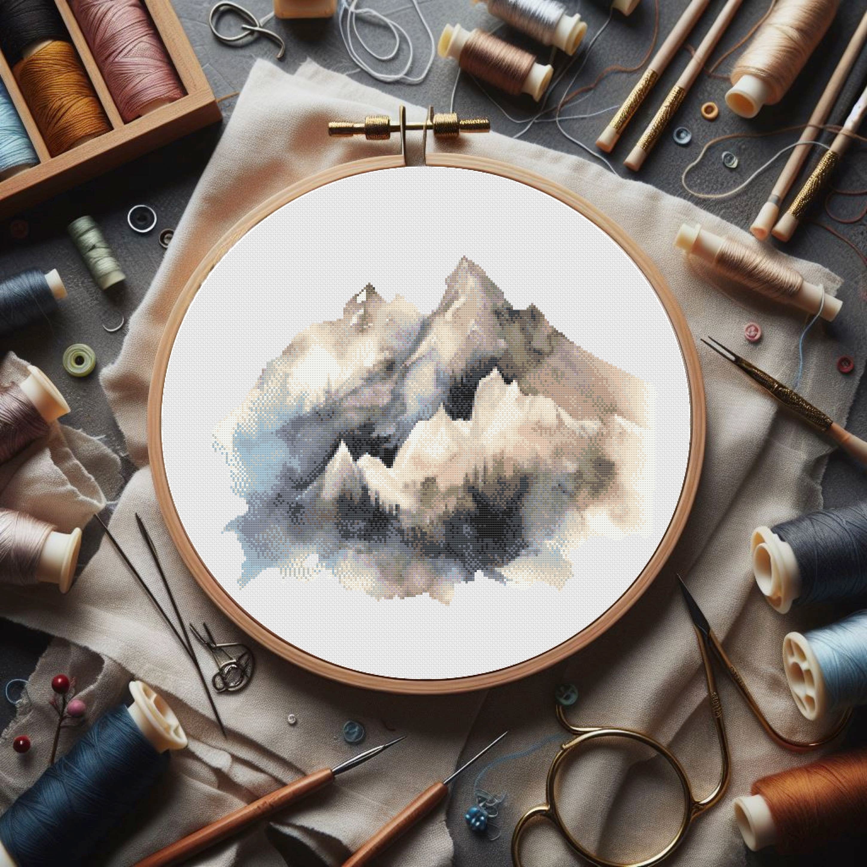Mountain Cross Stitch Pattern: DIY Embroidery Decor (PDF Pattern) - Etsy