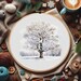 Winter Tree Cross Stitch Pattern: Christmas Holiday Deer Embroidery ...