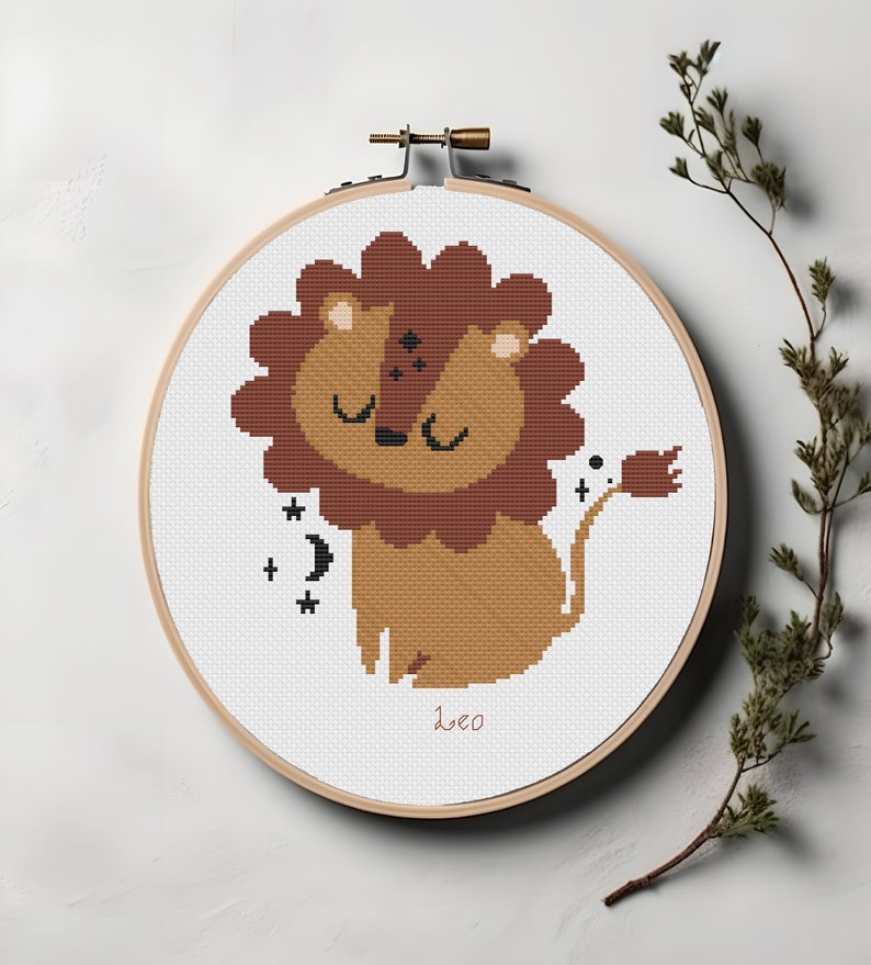 Zodiac Leo - Baby Collection, Cross Stitch Pattern, PDF Pattern, Zodiac ...
