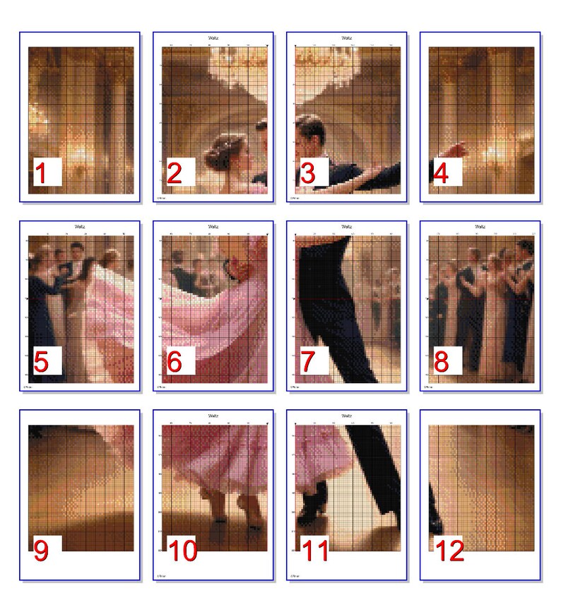 Waltz Cross Stitch Pattern, PDF Pattern, Dance Embroidery, DIY, Gift ...