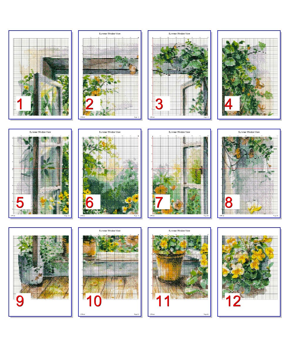 Summer Window View Cross Stitch Pattern, PDF Pattern, Embroidery, DIY ...
