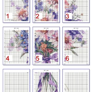 September Aster Birth Flower Cross Stitch Pattern: Botanical Embroidery ...