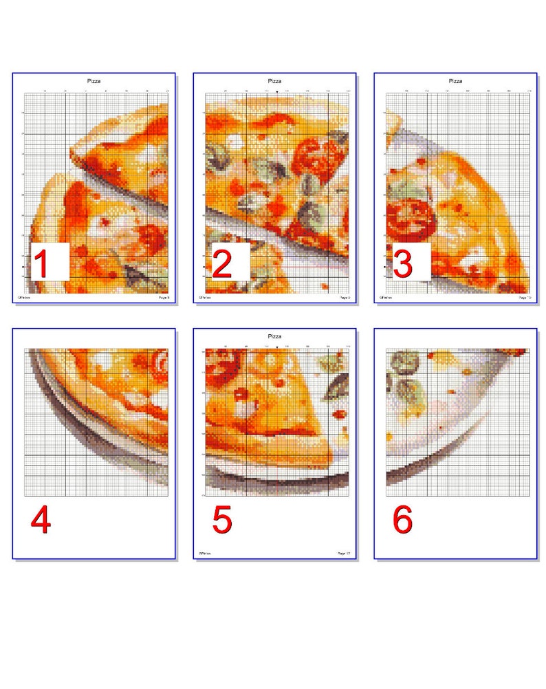 Italian Pizza - Cross Stitch Pattern, PDF Pattern, Embroidery, DIY ...