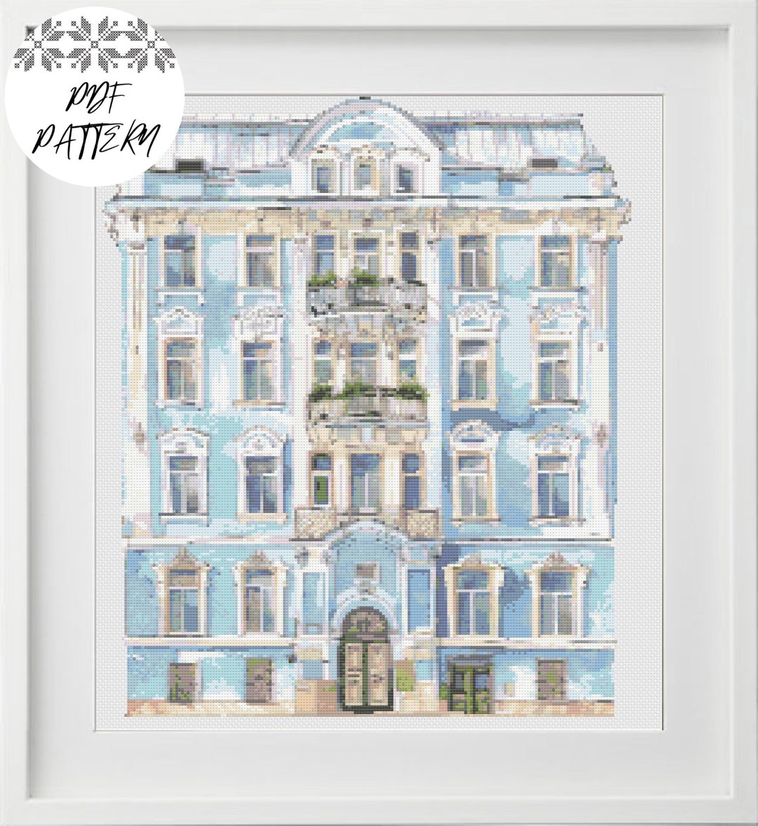 Historical Building Cross Stitch Pattern: City Embroidery DIY (PDF ...