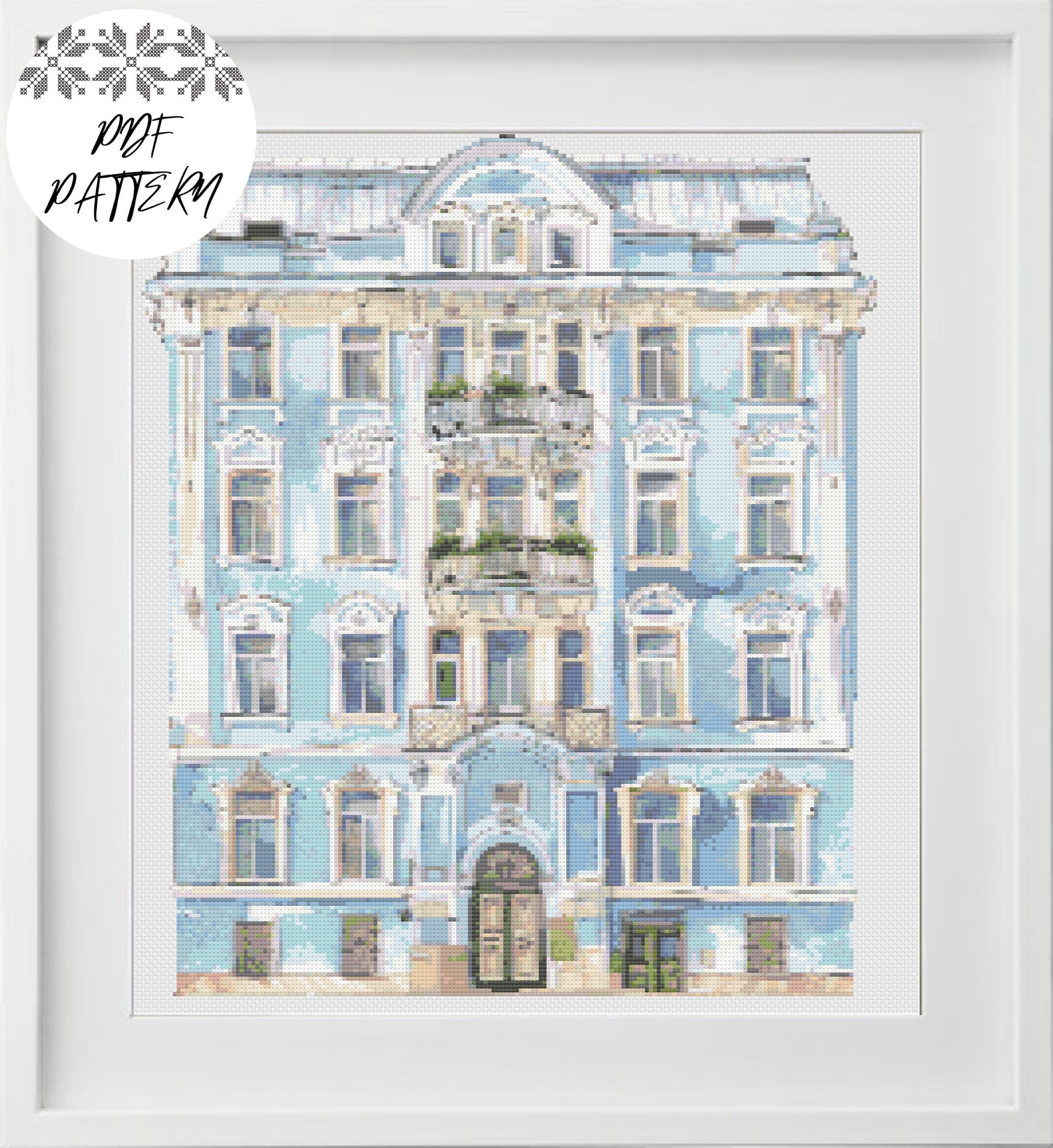 Historical Building - Cross Stitch Pattern, PDF Pattern, Embroidery ...