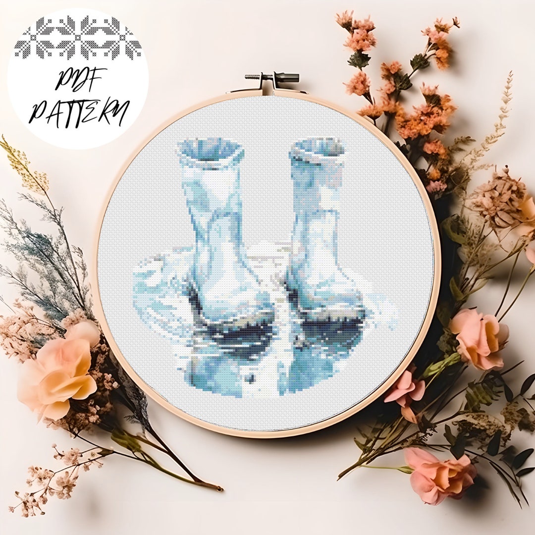 Rain Boots Cross Stitch Pattern: Wellies Embroidery Design (PDF Pattern ...
