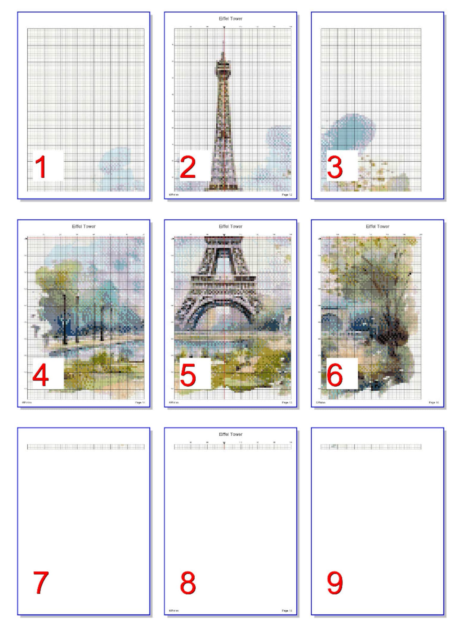 Eiffel Tower Cross Stitch Pattern, PDF Pattern, Embroidery, DIY, France ...