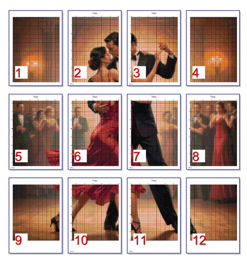 Tango Cross Stitch Pattern, PDF Pattern, Dance Embroidery, DIY, Gift ...