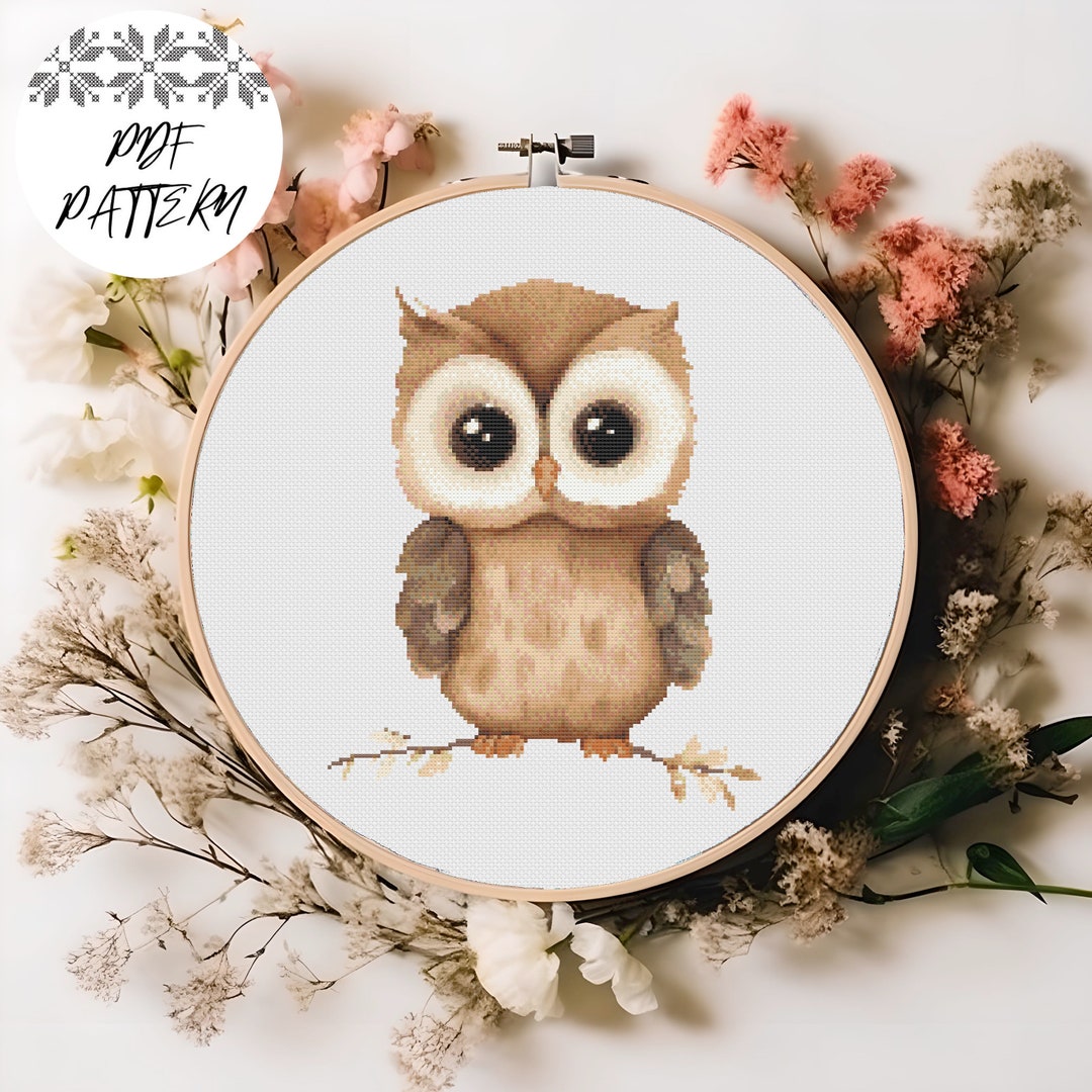 Cute Little Owl - Nursery Cross Stitch Pattern, PDF Pattern, Kids ...