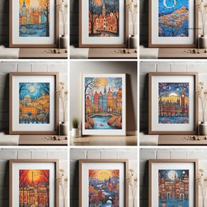 Europe Cityscapes Cross Stitch Pattern Bundle: 9 Travel Embroidery ...