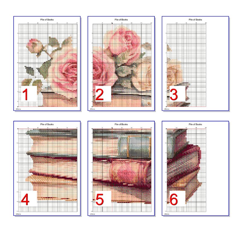 Pile of Books Cross Stitch Pattern: DIY Embroidery Decor (PDF Pattern ...