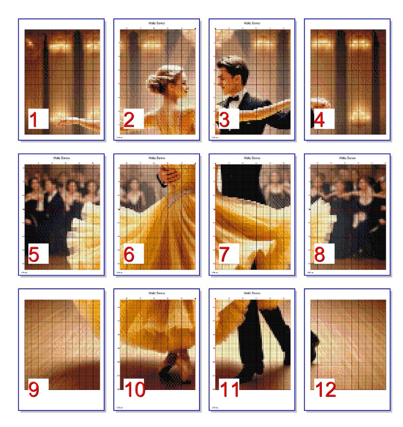 Waltz Cross Stitch Pattern, PDF Pattern, Dance Embroidery, DIY, Gift ...