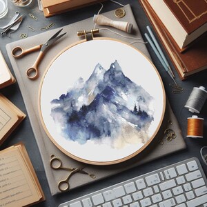 Mountain Cross Stitch Pattern: Nature Embroidery DIY (PDF Pattern) - Etsy