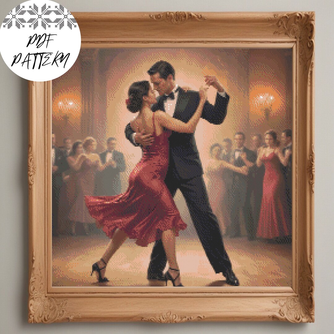 Tango Cross Stitch Pattern, PDF Pattern, Dance Embroidery, DIY, Gift ...