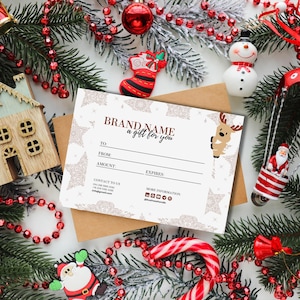 Christmas Gift Card Template, Printable DIY Canva Card (digital Product ...