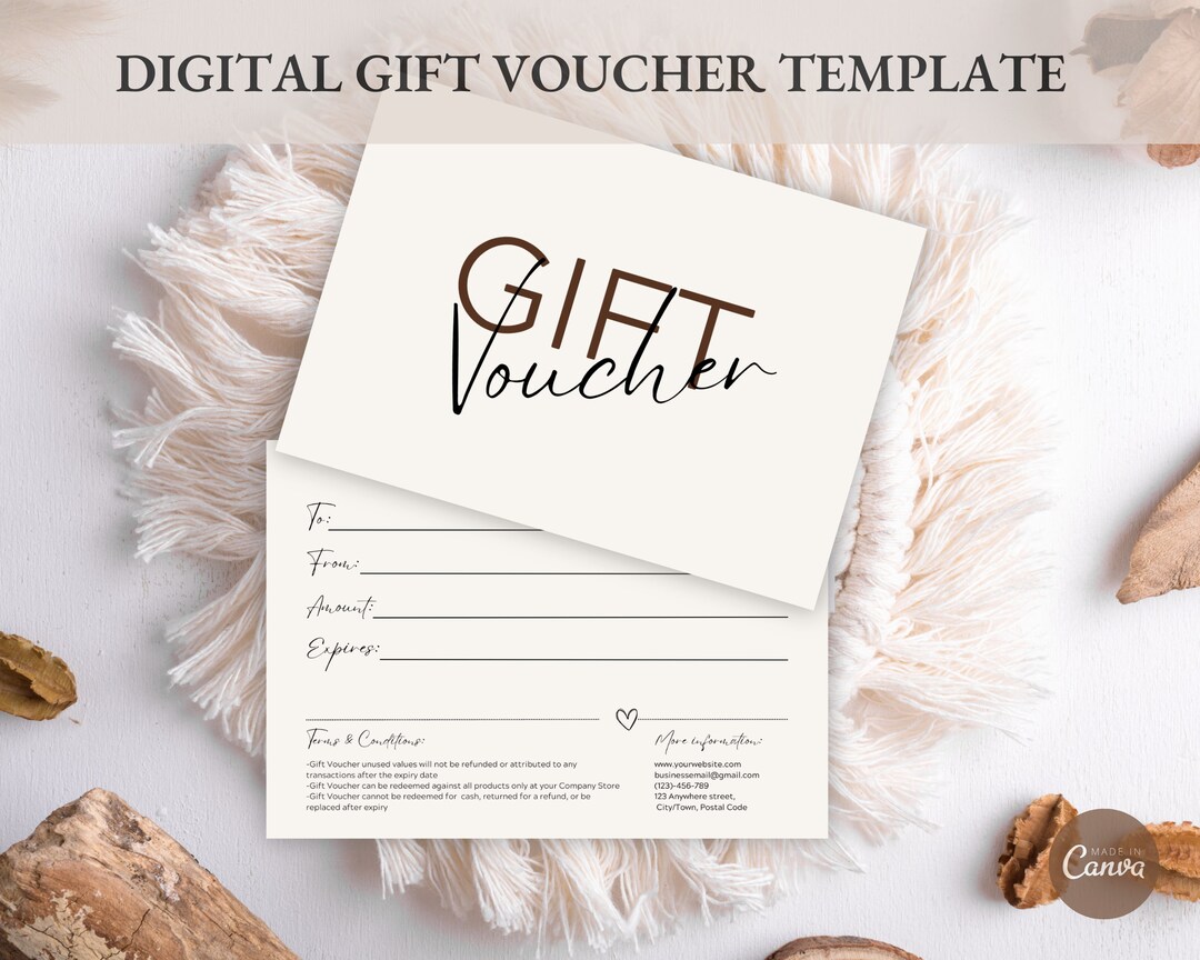 Digital Gift Voucher Template, Fancy Gift Voucher, Moder Gift Voucher ...