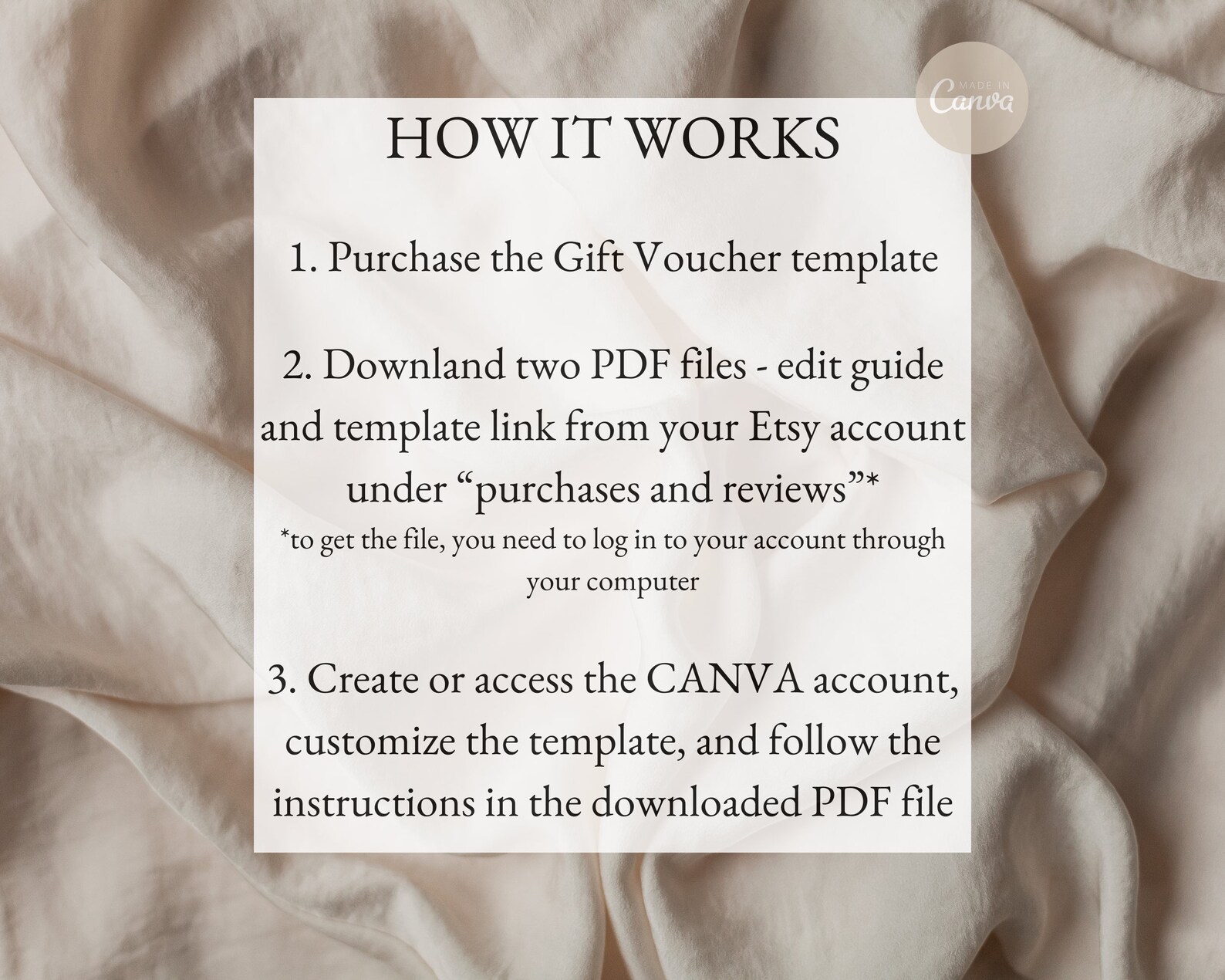 Digital Gift Certificate Template Digital Dowlnad e-gift Card fancy ...