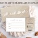 Digital Gift Certificate Template Digital Dowlnad e-gift Card fancy ...