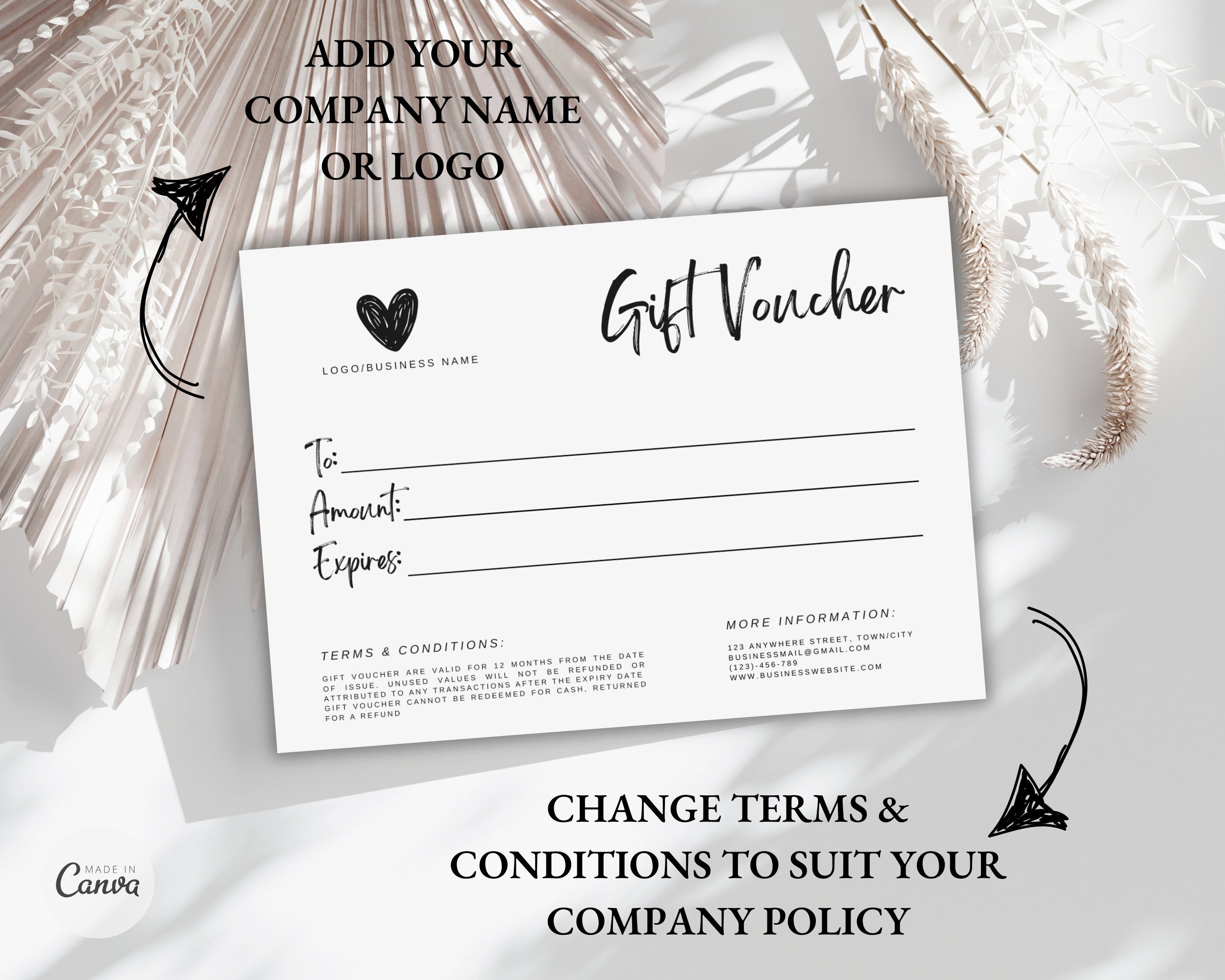 Fancy Digital Gift Voucher Template | Fully Customizable in Canva ...