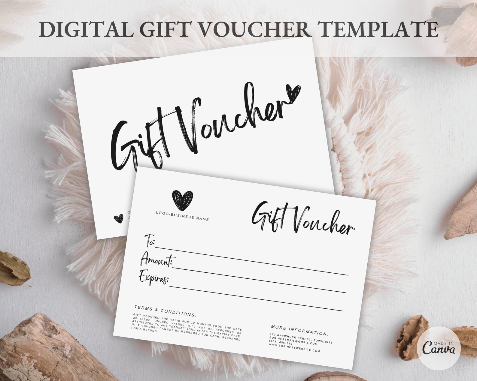 Fancy Digital Gift Voucher Template | Fully Customizable in Canva ...