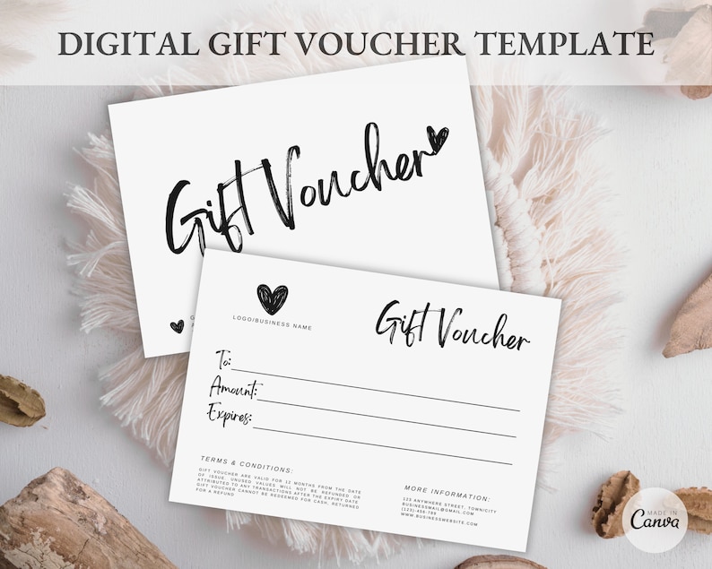 Fancy Digital Gift Voucher Template | Fully Customizable in Canva ...