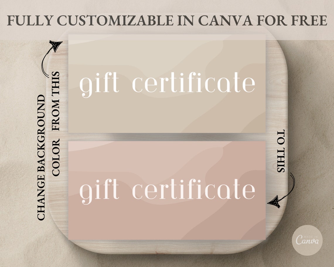 Digital Gift Certificate Template Digital Dowlnad e-gift Card fancy ...