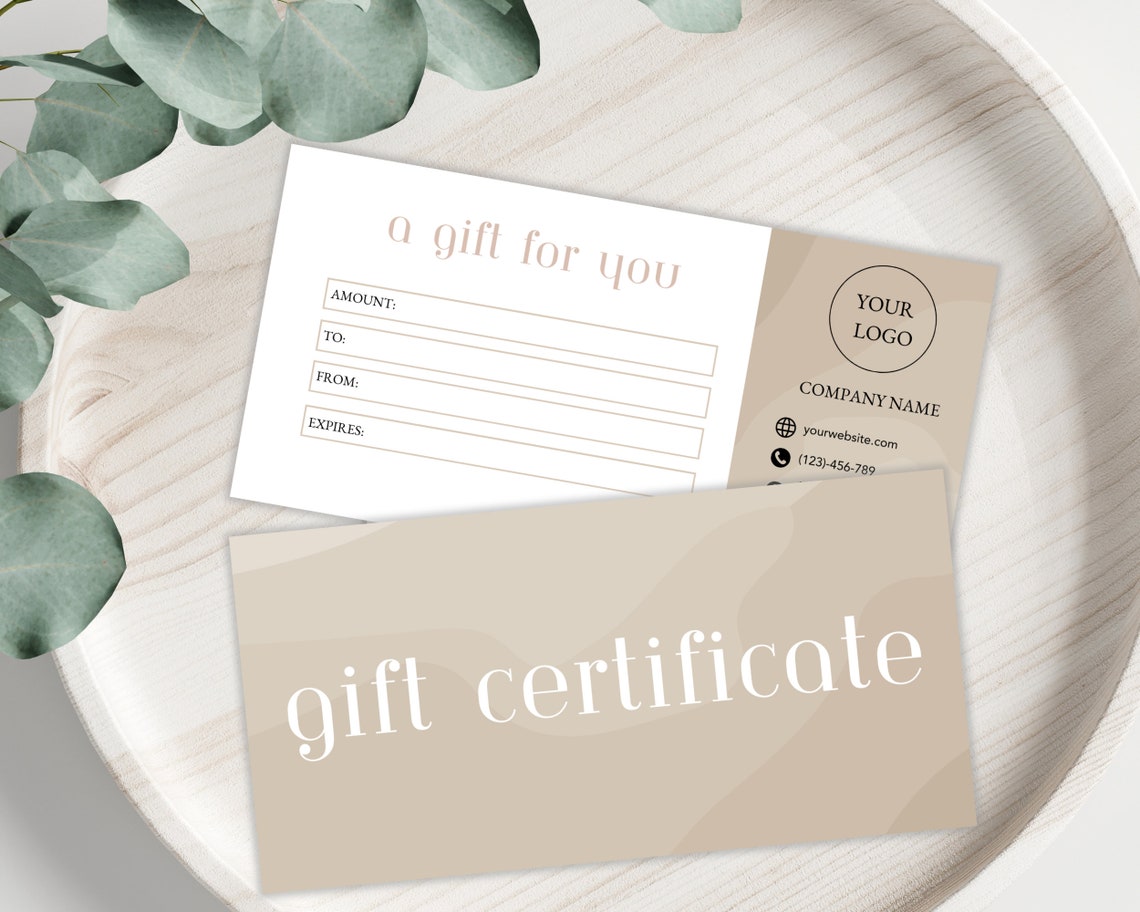 Digital Gift Certificate Template Digital Dowlnad e-gift Card fancy ...