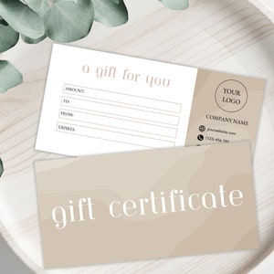 Digital Gift Certificate Template | Digital Dowlnad |e-gift Card |fancy ...