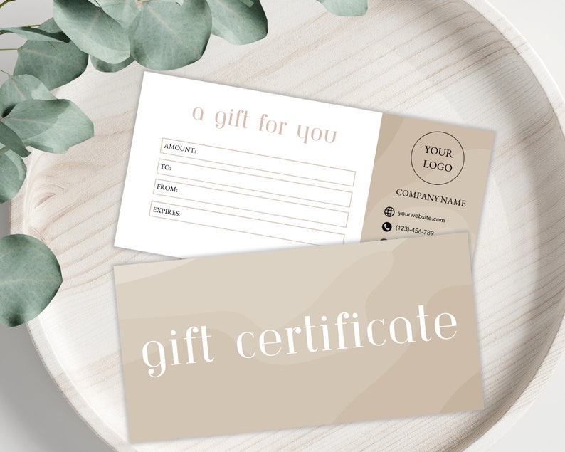 Digital Gift Certificate Template Digital Dowlnad e-gift Card fancy ...