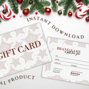 Christmas Gift Card Template, Printable DIY Canva Card (digital Product ...