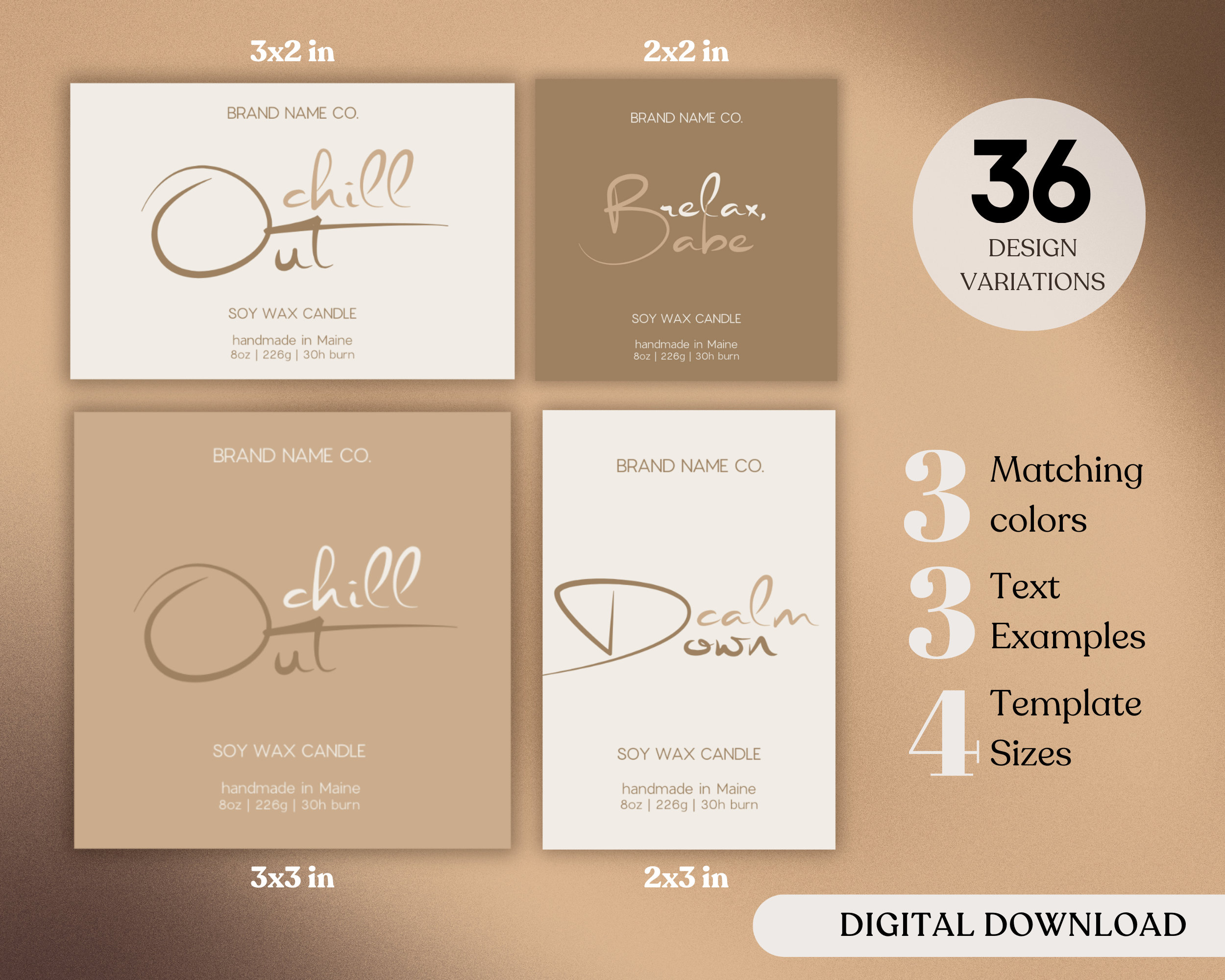 Printable Candle Label Template, Personalize to Your Own Brand, DIY ...