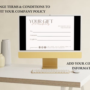 Modern Gift Voucher Template: Editable Printable Gift Card (CANVA) - Etsy