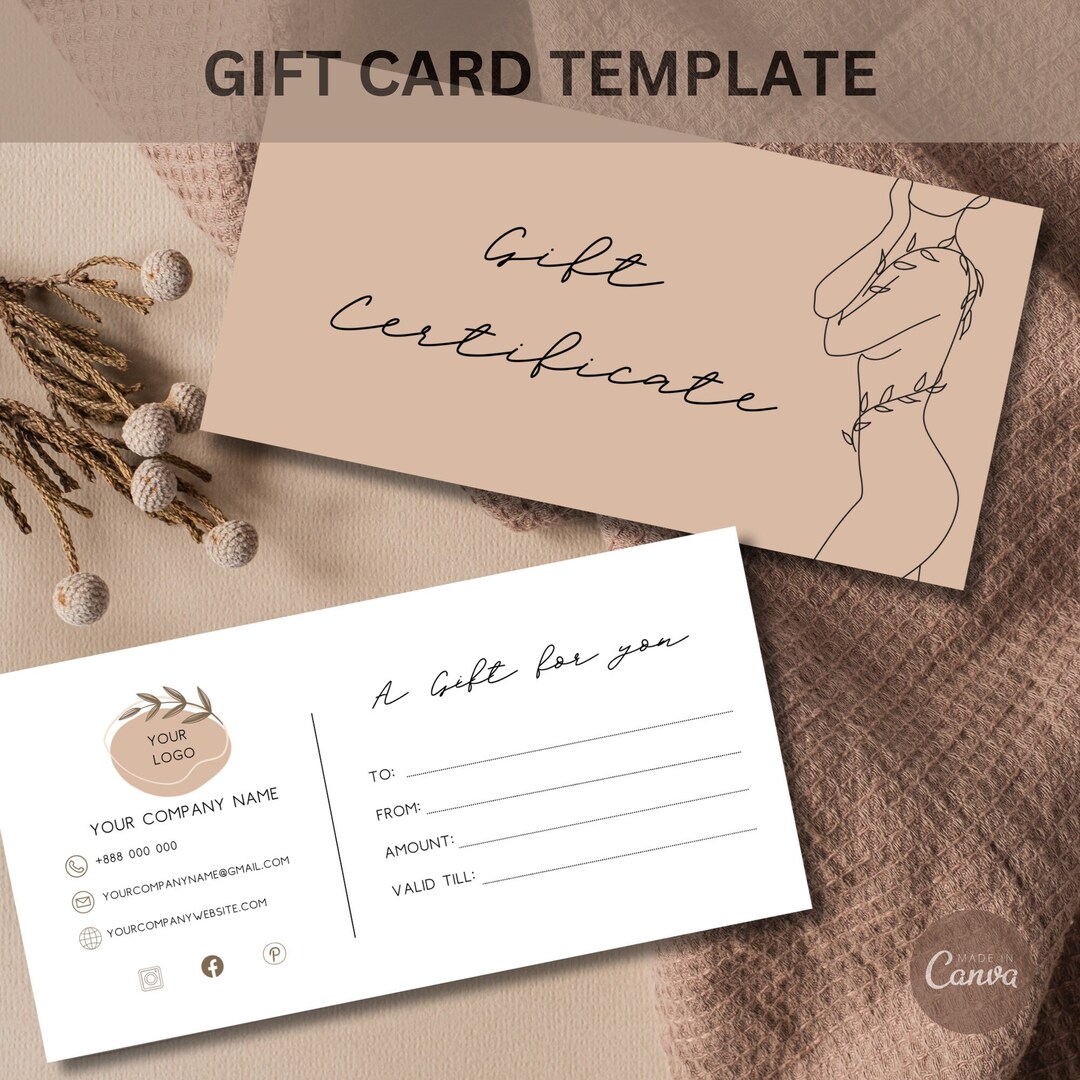 Pastel Digital Gift Certificate Template | Fully Customizable in Canva ...