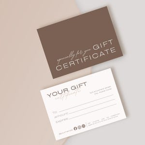Minimalist Digital Gift Voucher Template | Editable Canva Gift ...