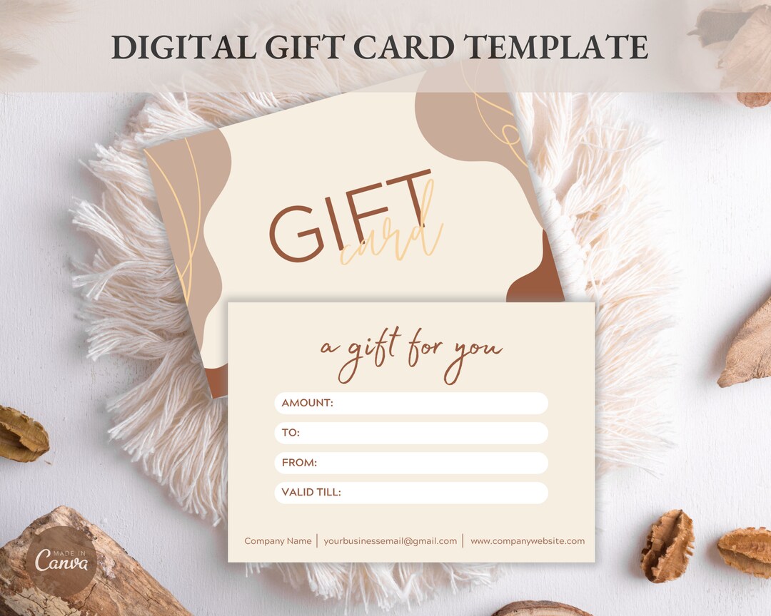 Editable Digital Gift Card Template | Customize in Canva | Printable ...