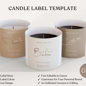 Printable Candle Label Template, Personalize to Your Own Brand, DIY ...