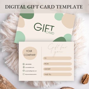 Pastel Digital Gift Card Template | Customize in Canva | Printable and ...