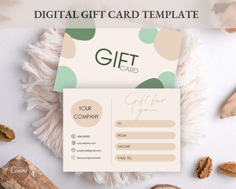 Pastel Digital Gift Card Template | Customize in Canva | Printable and ...