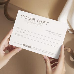 Minimalist Digital Gift Voucher Template | Editable Canva Gift ...