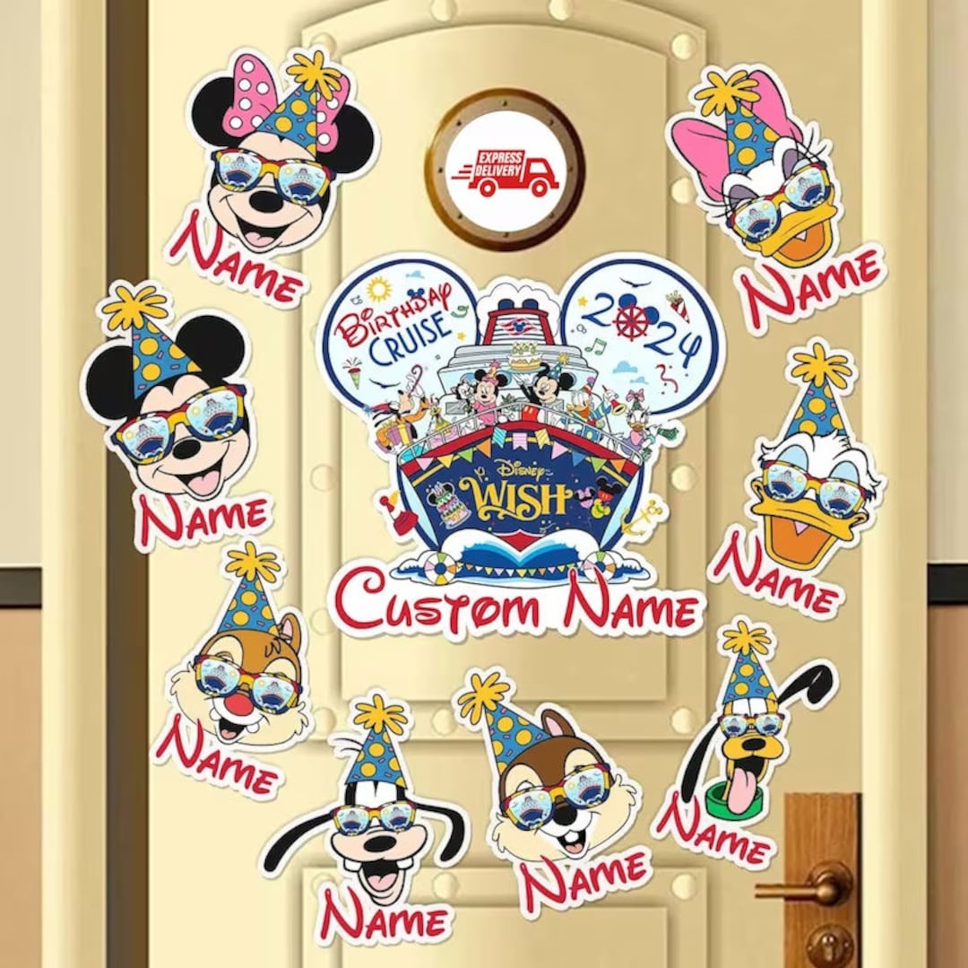 Personalized Mickey and Friends Disney Birthday Cruise Door Magnet ...