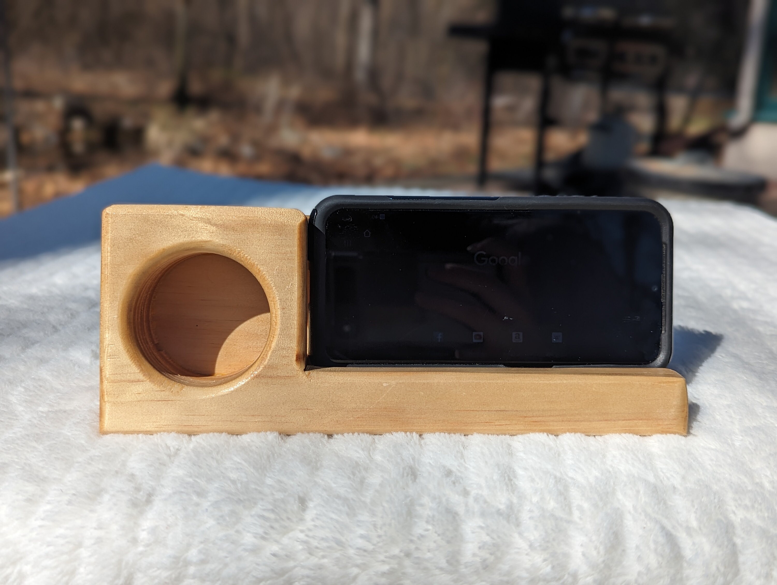 Phone Holder/amplifier Wooden Cell Phone Amplifier, Recycled Pine Board ...