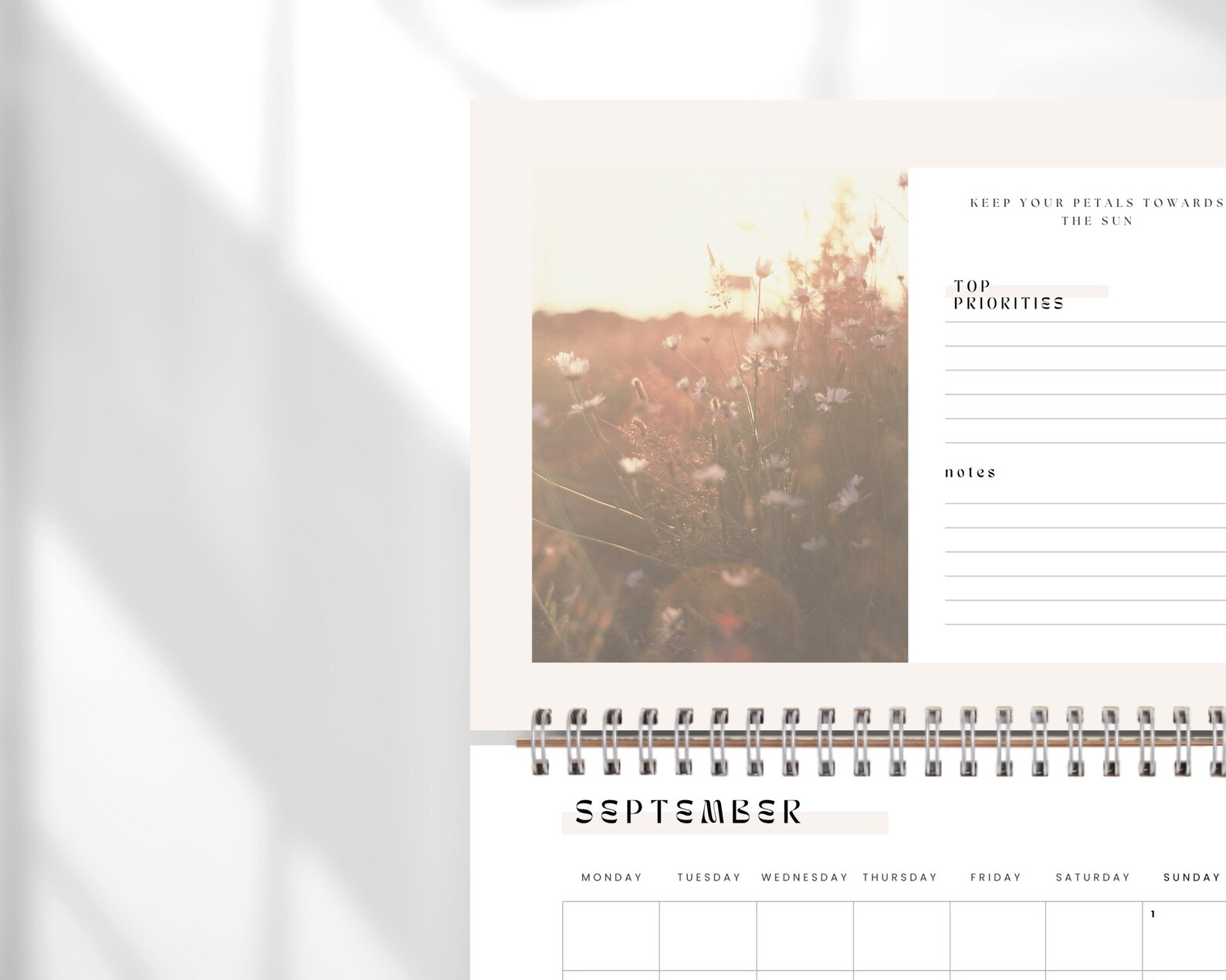 Wildflower Printable Calendar - Etsy