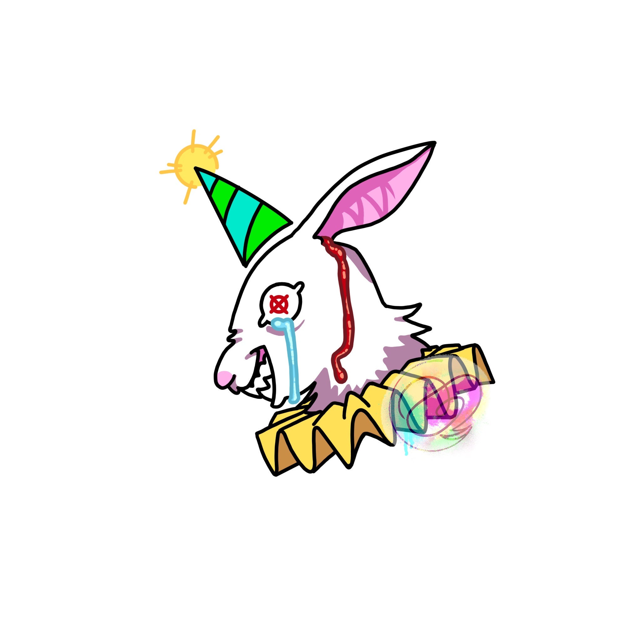 Circus Sharp Tooth Rabbit Vinyl Sticker - Etsy