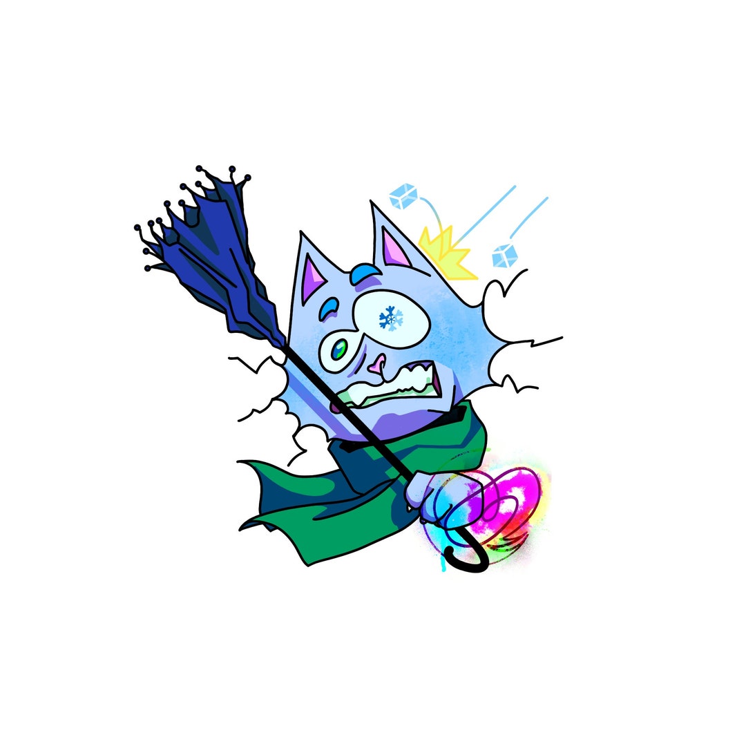 Freezy Cat Vinyl Sticker - Etsy