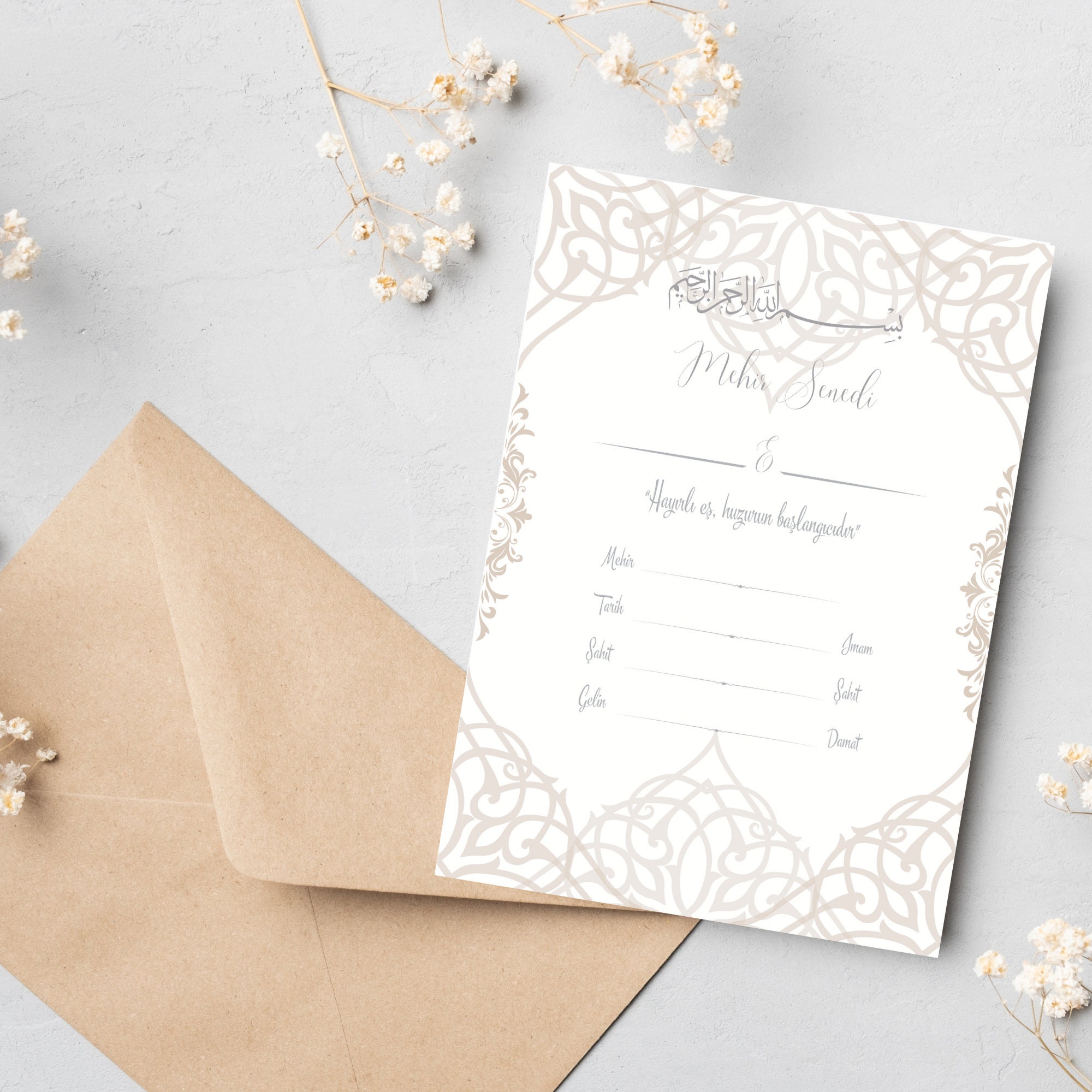 Nikah Certificate | Islamic Marriage Contract | Nikah Senedi | Belgian ...
