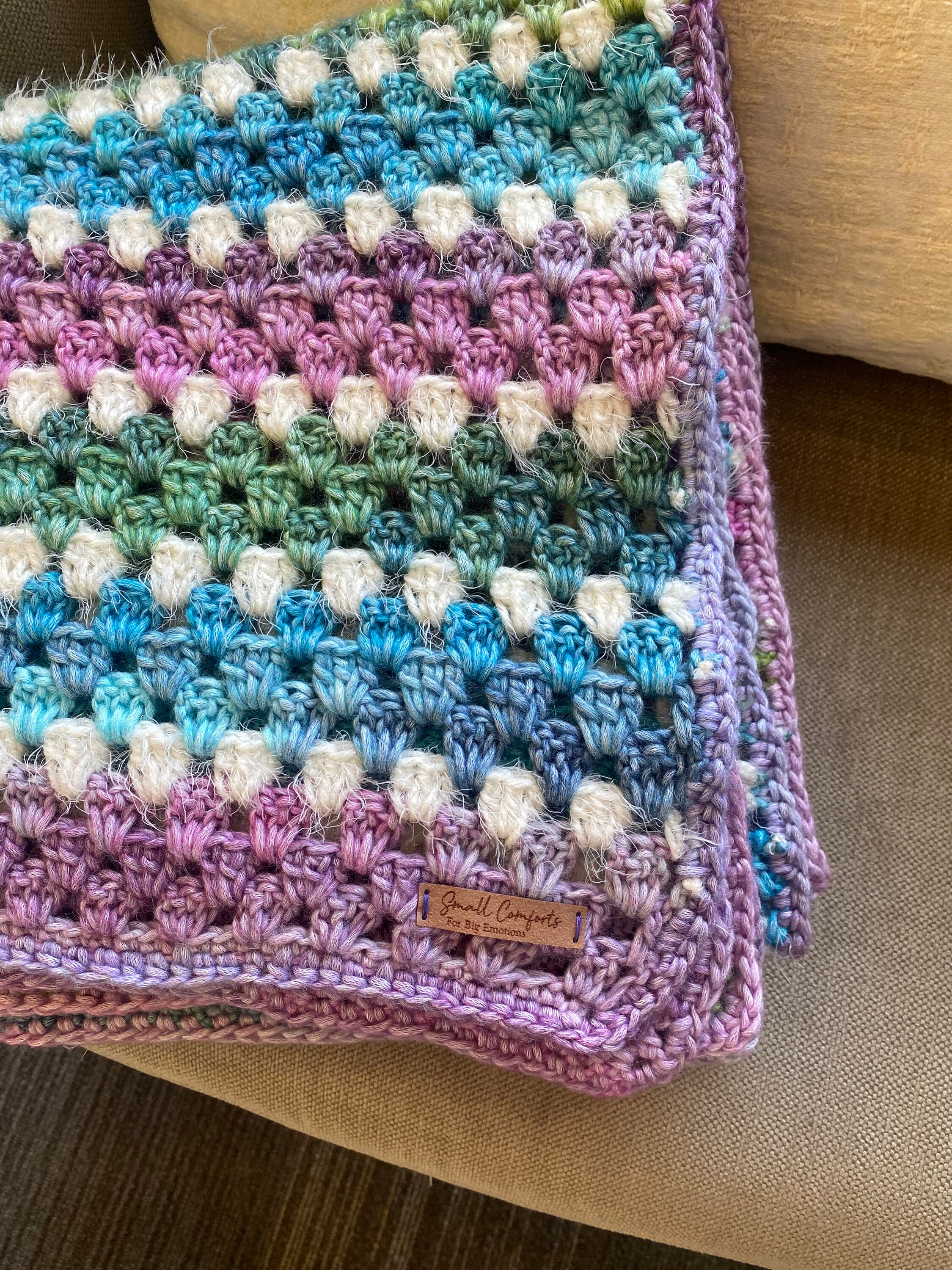 Large Granny Stripe Crochet Afghan! Easter Gift! Toddler/youth Girl ...