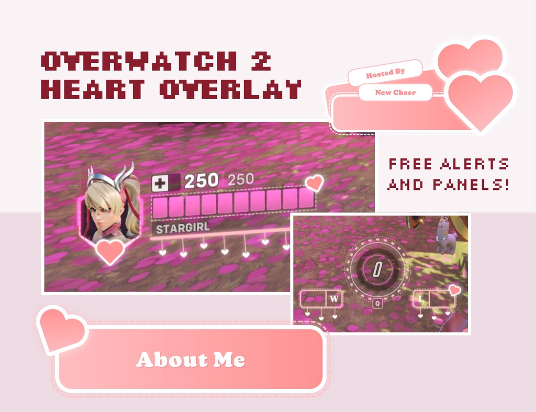 Overwatch 2 Stream Overlay Multi-color Heart Theme | Twitch Panels ...