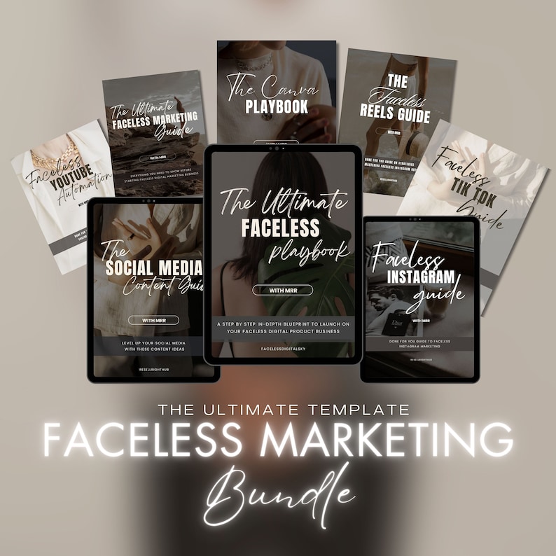 Faceless Marketing Blueprint Bundle: MRR/PLR Digital Guides - Etsy
