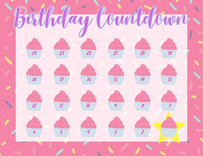 Birthday Countdown - Etsy